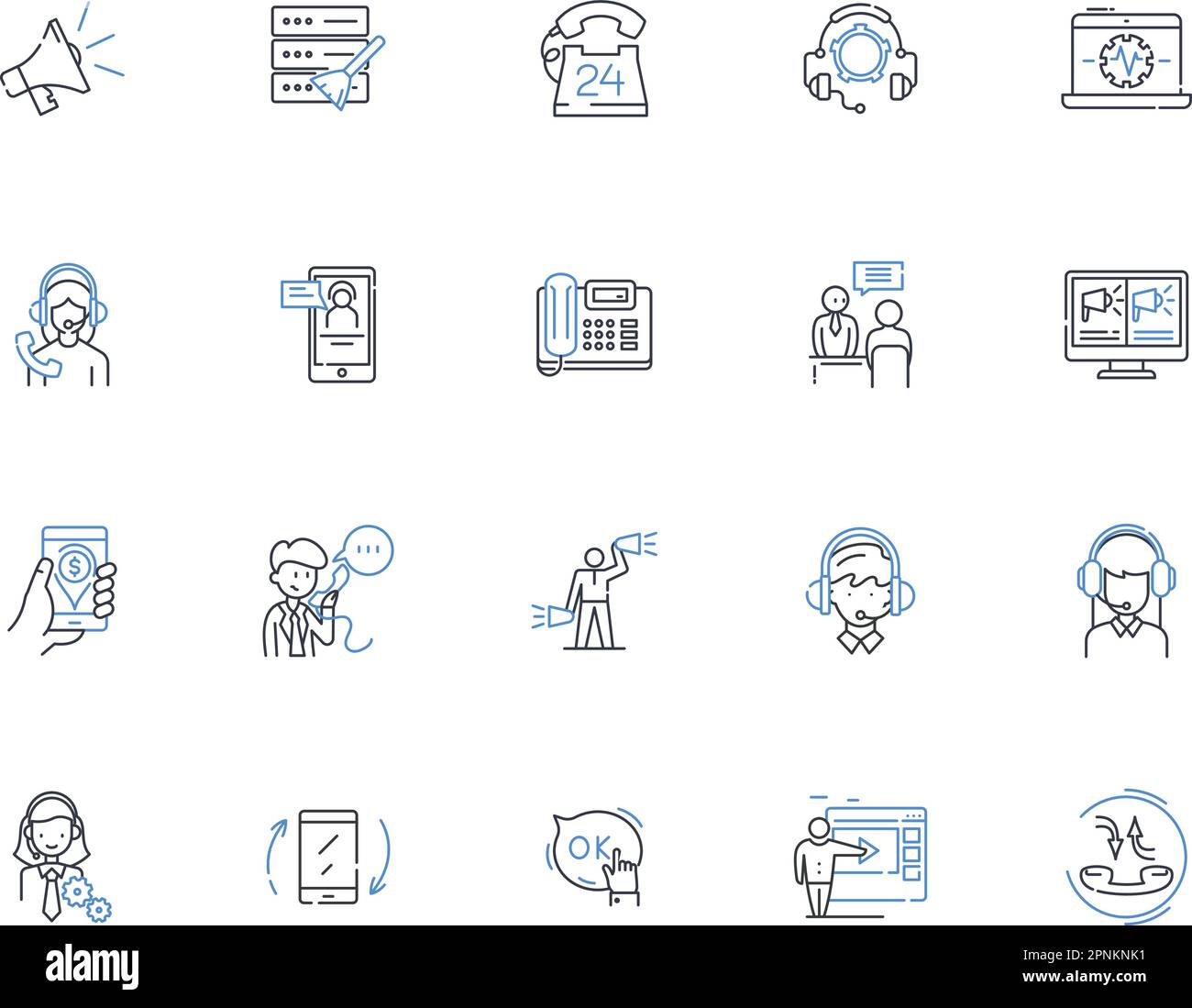 Voice communication line icons collection. Talk, Speak, Communicate ...