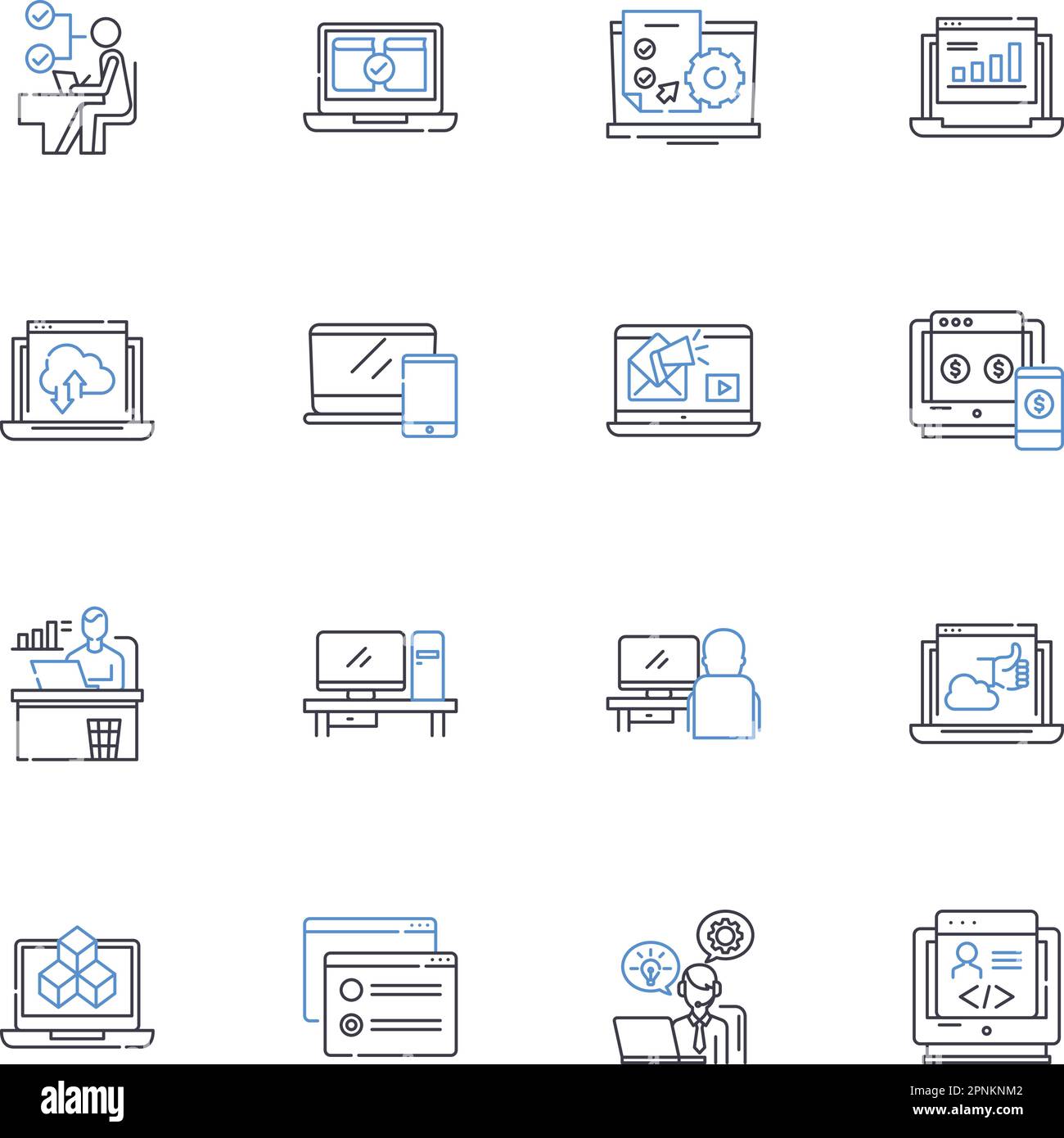 Collaborating social line icons collection. Synergy, Partnership ...
