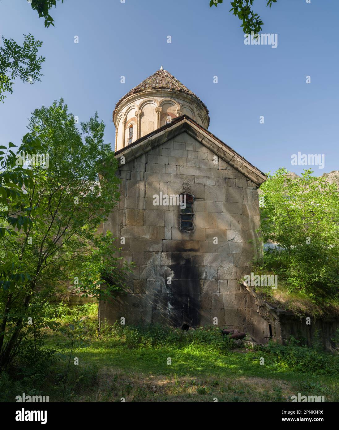Haho (Hahuli) Monastery at morning sunlight. Medieval Georgian Orthodox ...