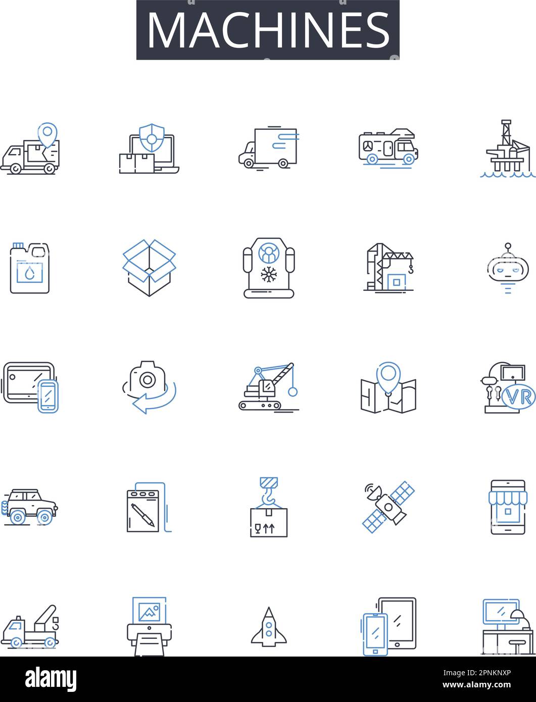 Machines line icons collection. Empowerment, Advocacy, Innovation ...