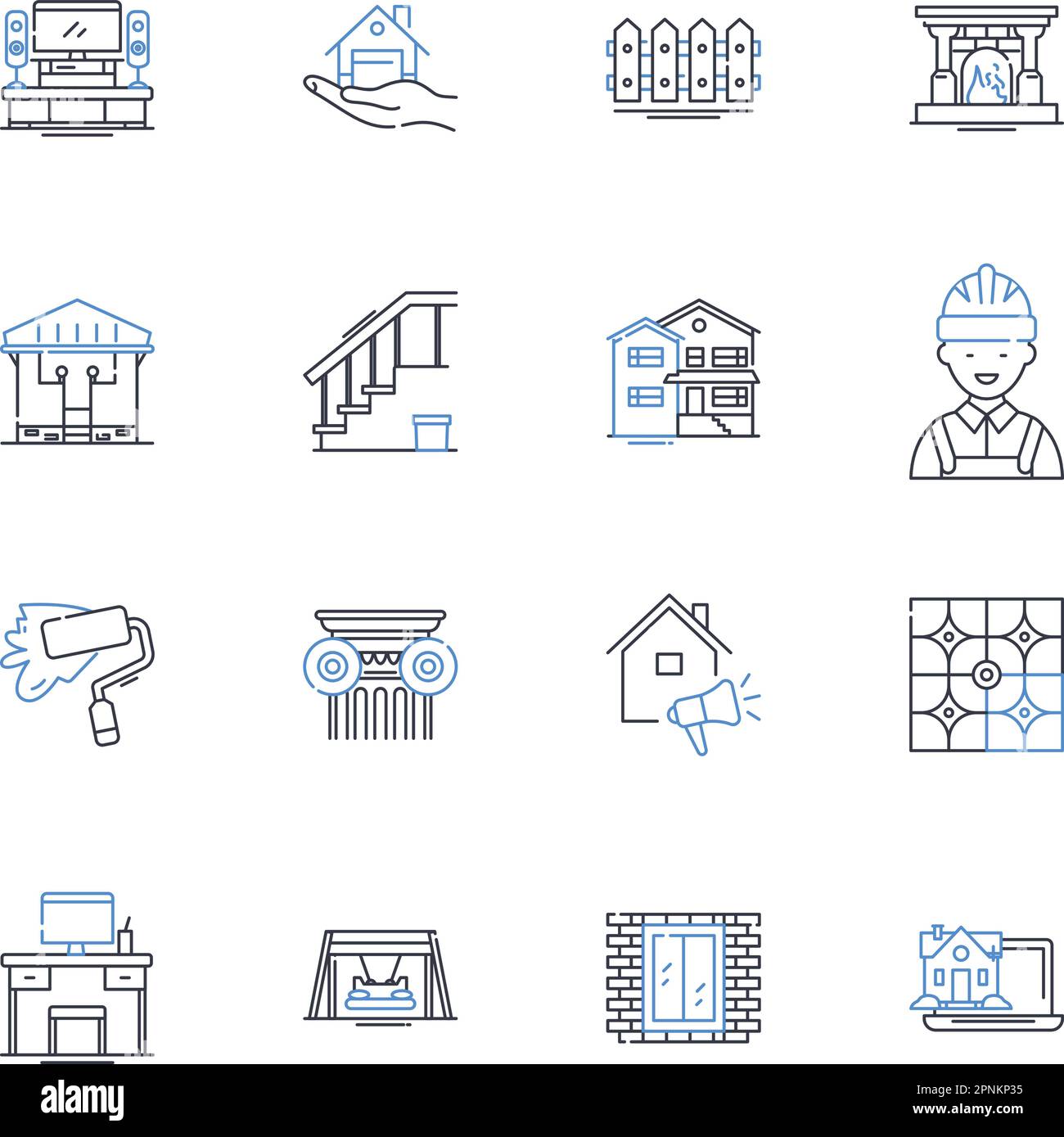 Spiritual center building line icons collection. Sanctuary, Worship ...