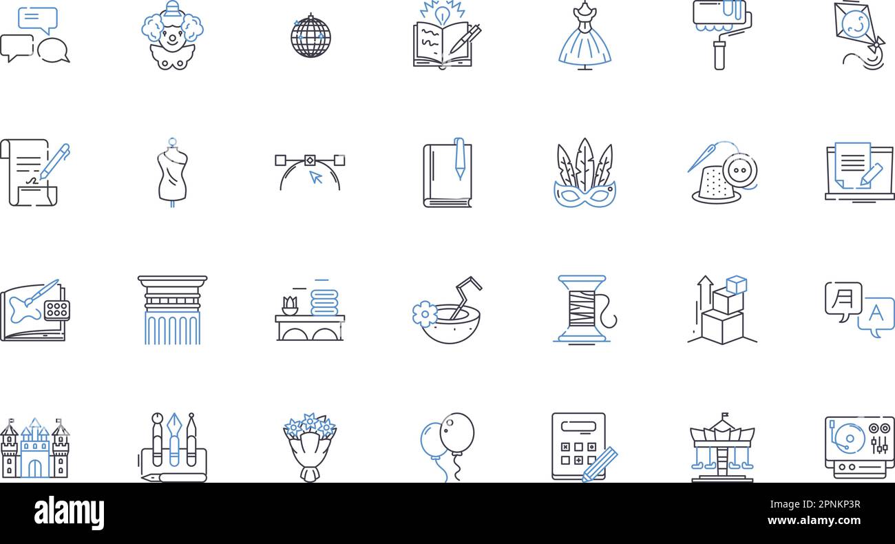 Decorative arts line icons collection. Pottery, Glassware, Ceramics ...