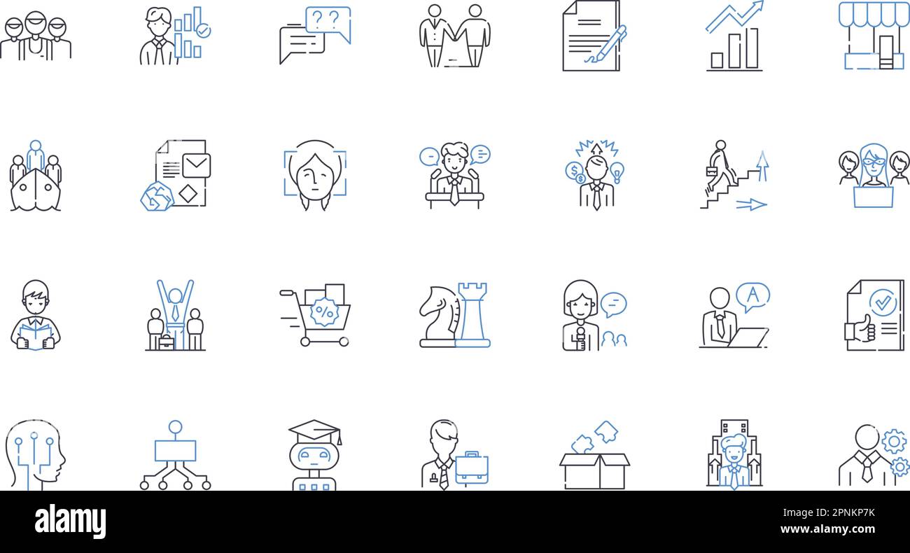 Personnel administration line icons collection. Recruitment, Hiring, Selection, Retention ...