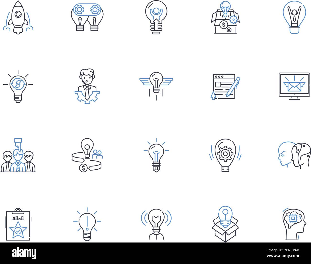Ingenuity exploration line icons collection. Innovation, Creativity ...