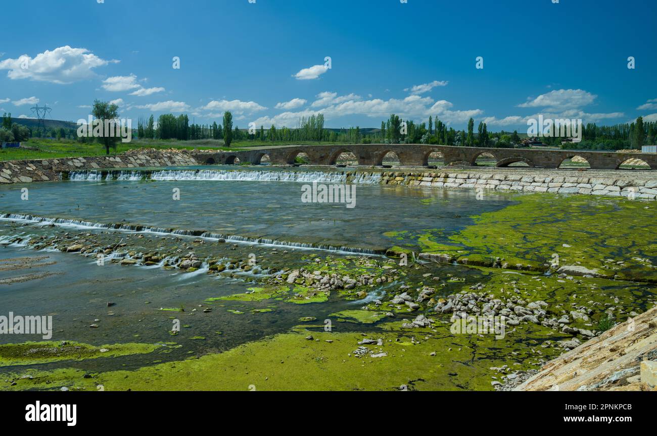Historical Yildiz Bridge. Turkey's historical stone bridges. Sivas ...