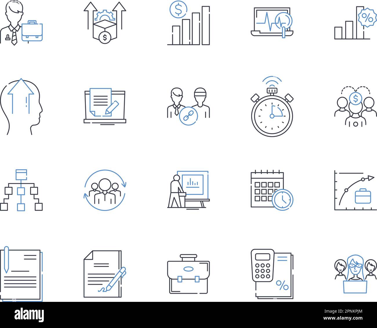 Organizational behavior line icons collection. Communication, Diversity ...