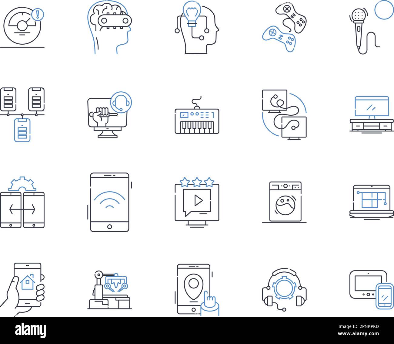 Hardware Systems Line Icons Collection Processor Motherboard Graphics Memory Storage