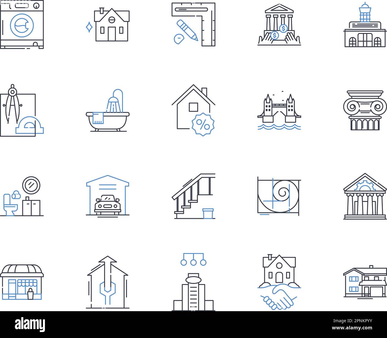 Mansions line icons collection. Luxury, Splendid, Elegant, Extravagant ...