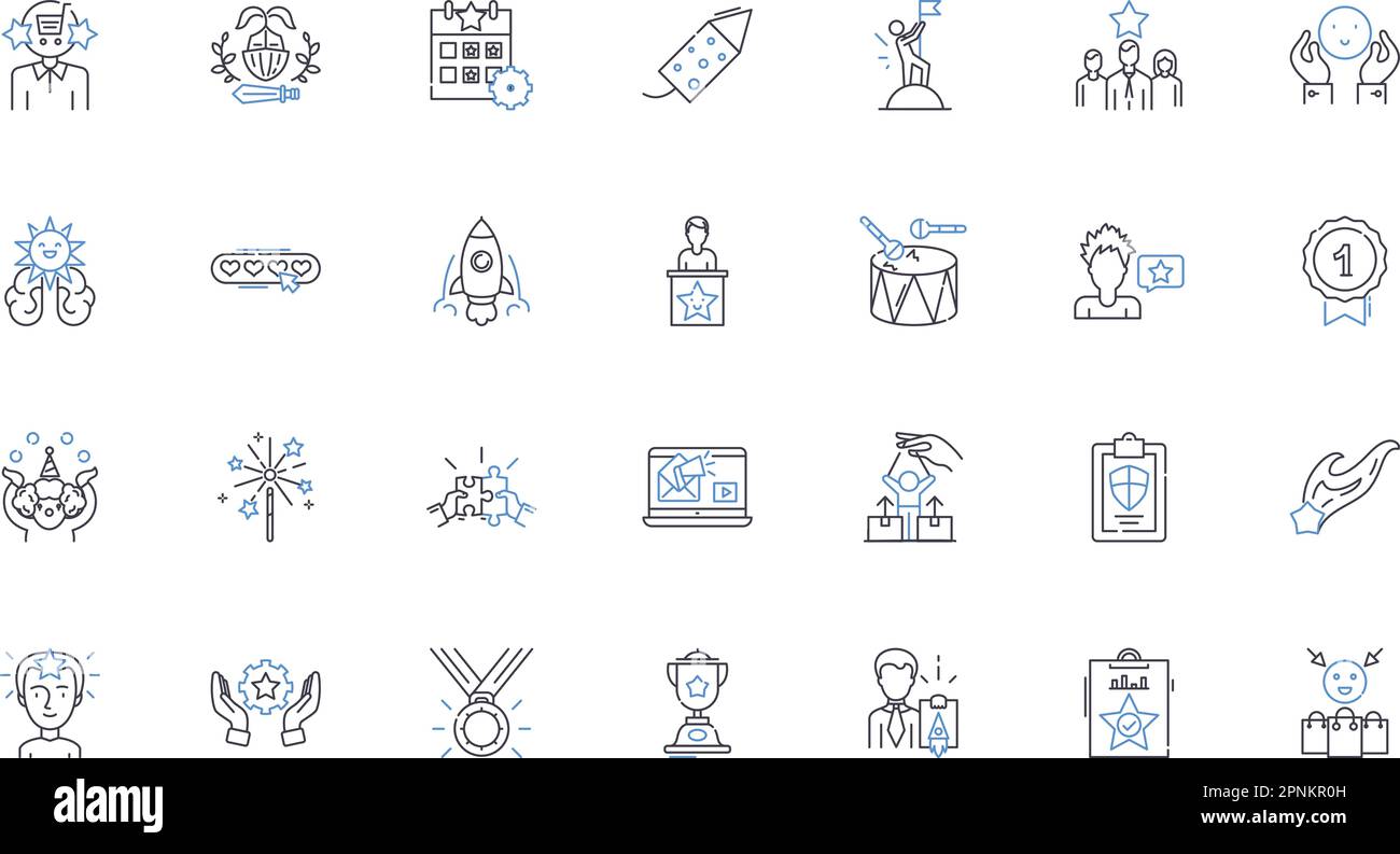 Advancement line icons collection. Progress, Growth, Development, Improvement, Innovation ...