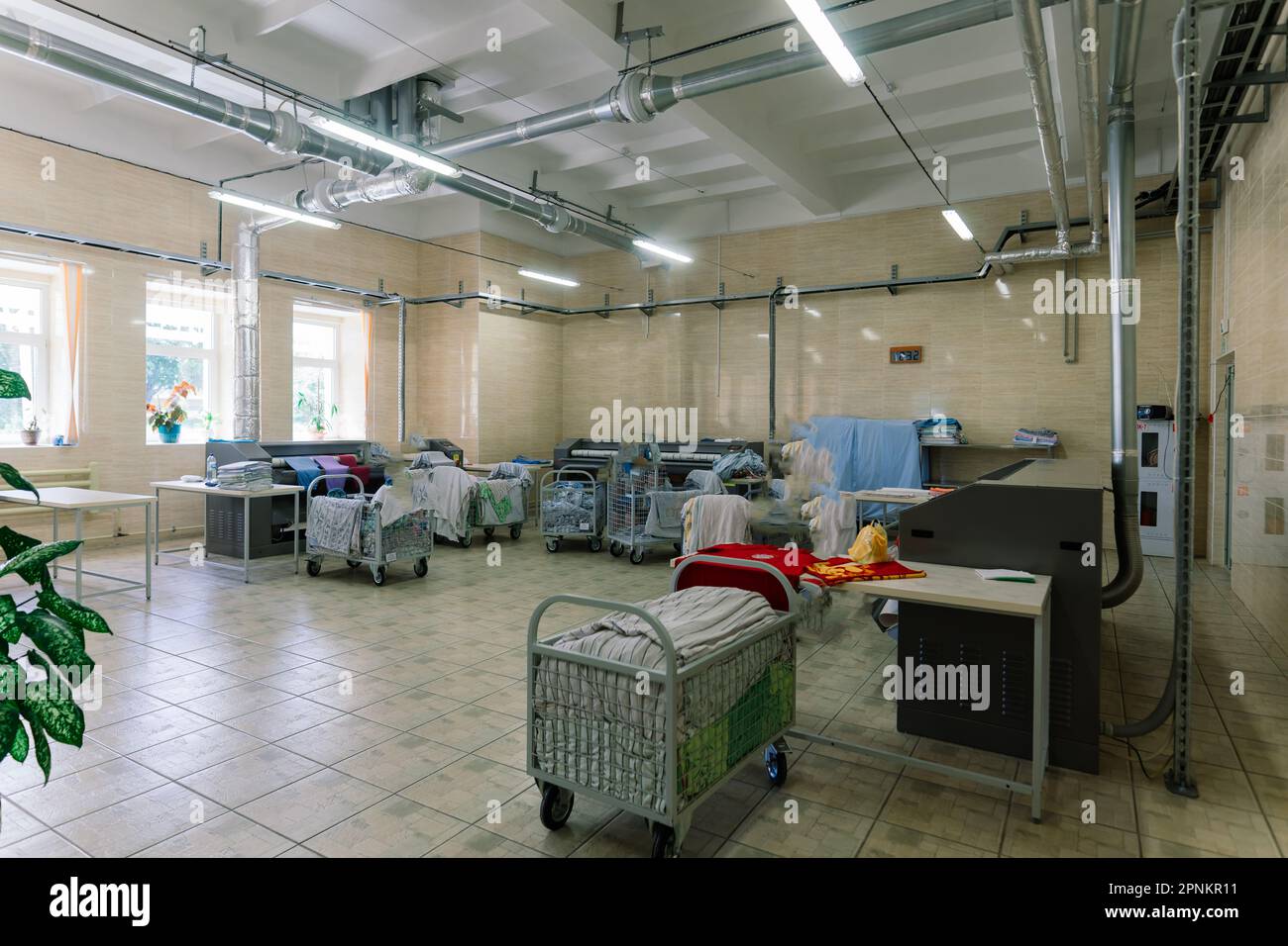 Industrial Washing in public shop, a business and laundry Stock Photo ...