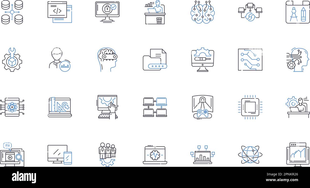 Language software line icons collection. Multilingual, Translation ...