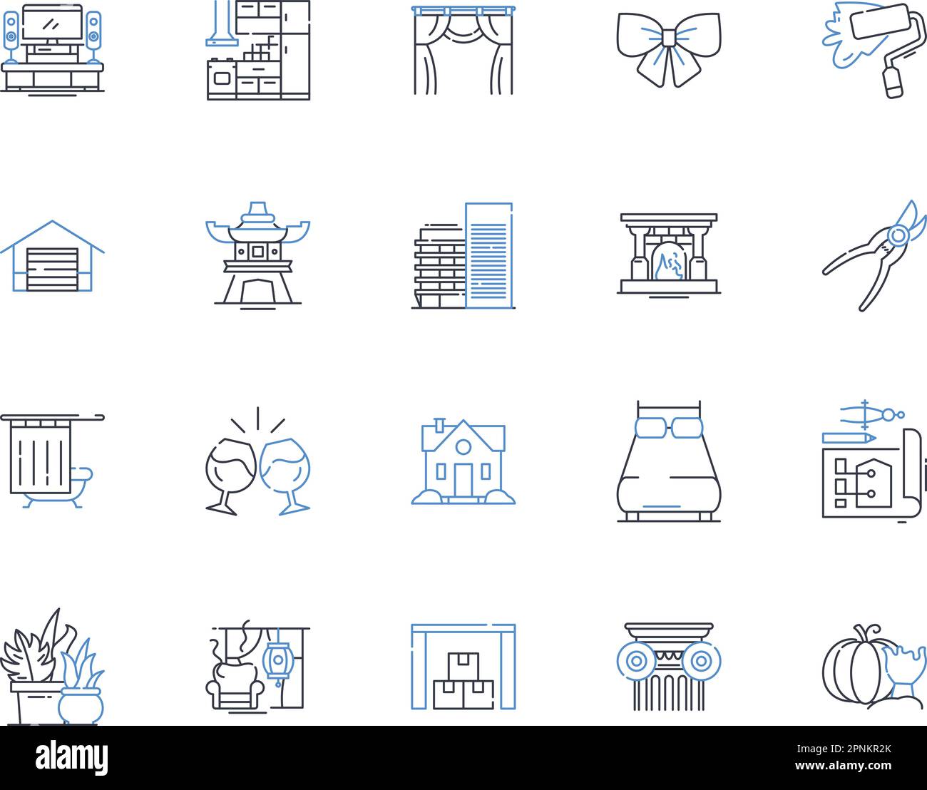 Refitting line icons collection. Modernization, Remodeling, Updating ...