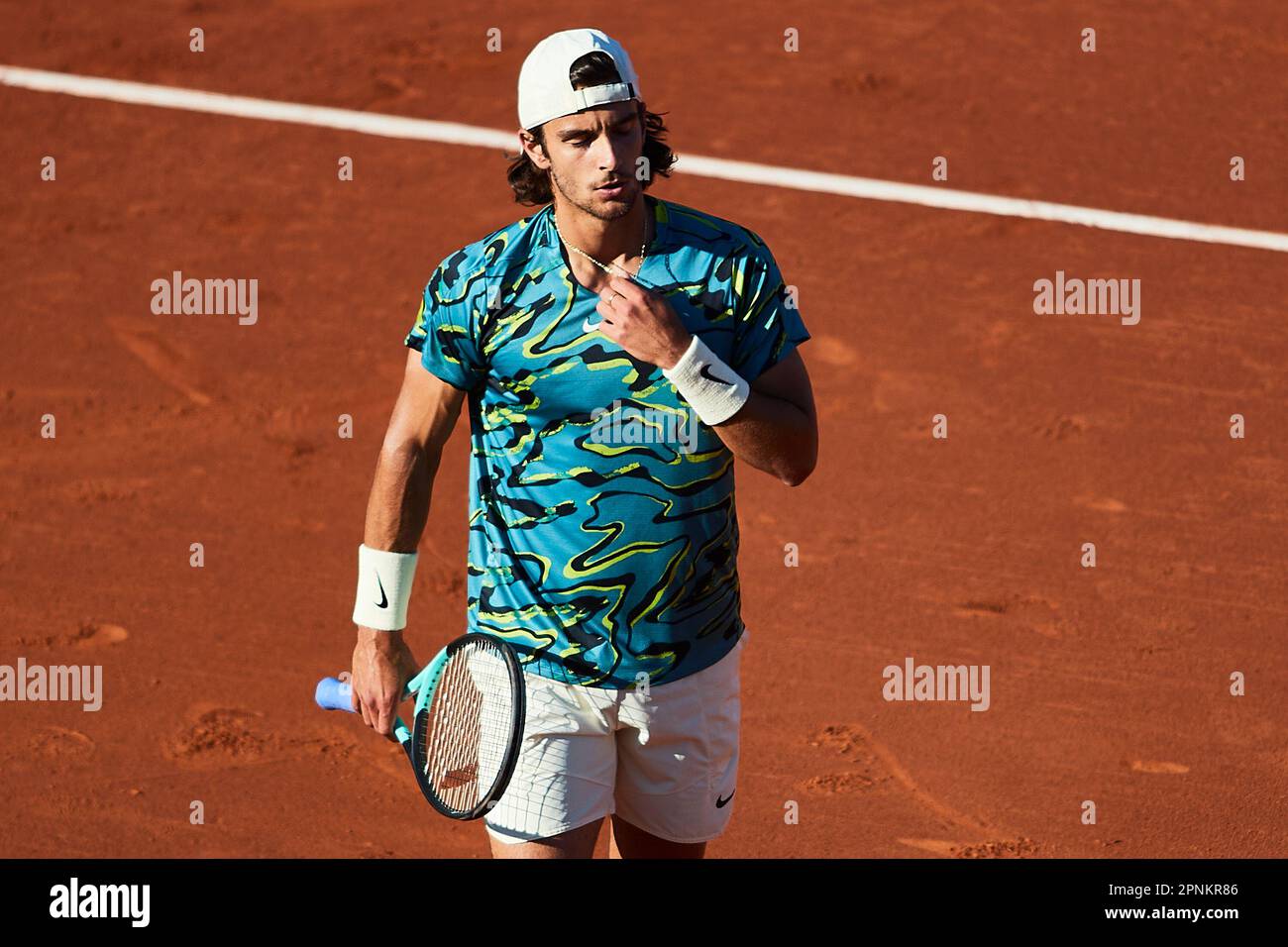 BARCELONA, SPAIN - APRIL 19: Lorenzo Musetti during the Barcelona Open ...