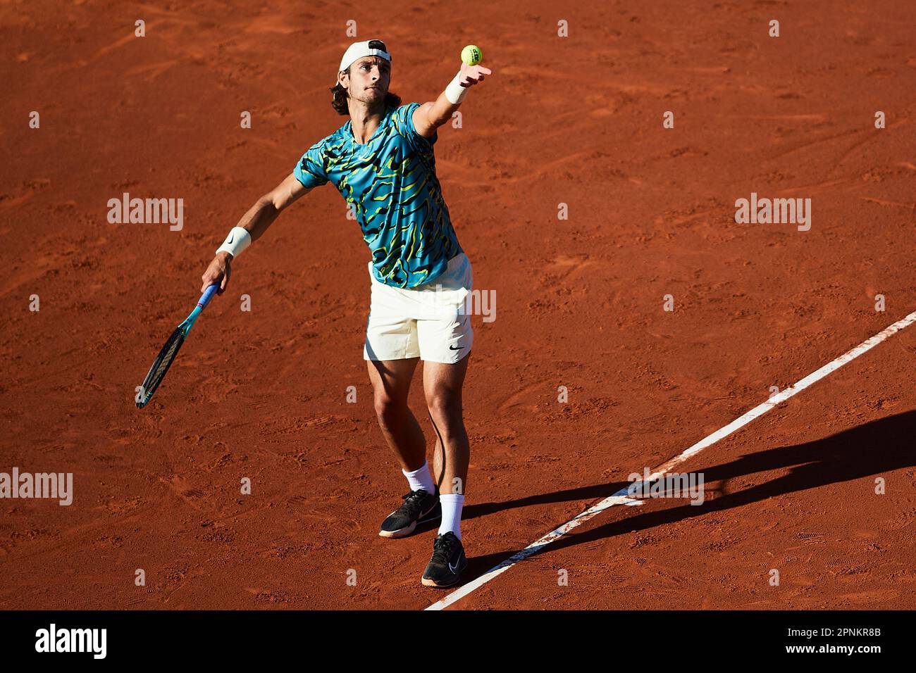 BARCELONA, SPAIN - APRIL 19: Lorenzo Musetti during the Barcelona Open ...