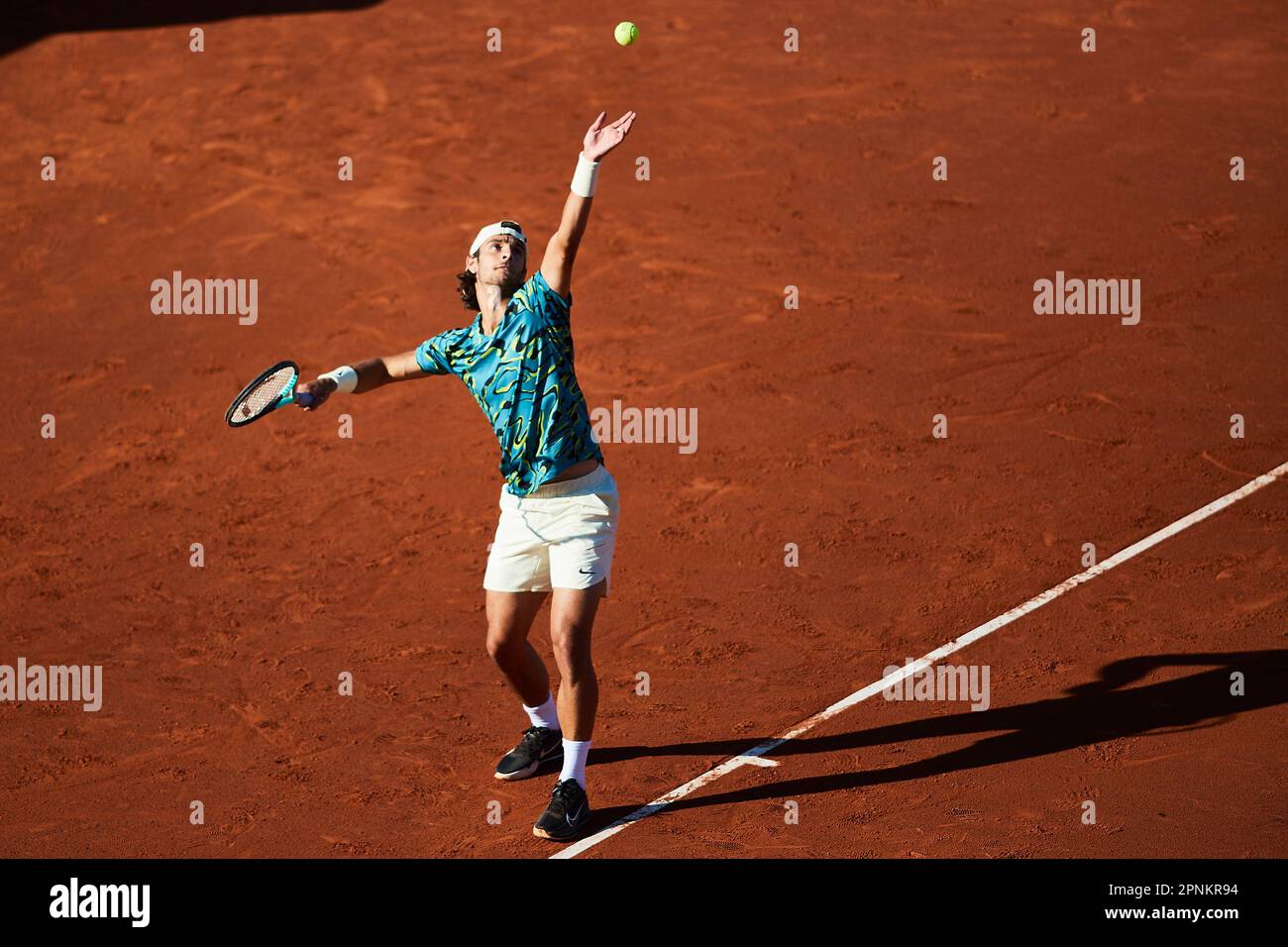 BARCELONA, SPAIN - APRIL 19: Lorenzo Musetti during the Barcelona Open ...