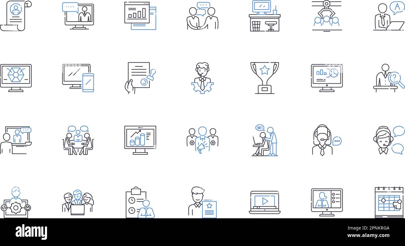 Agency personnel line icons collection. Hierarchy, Recruitment ...