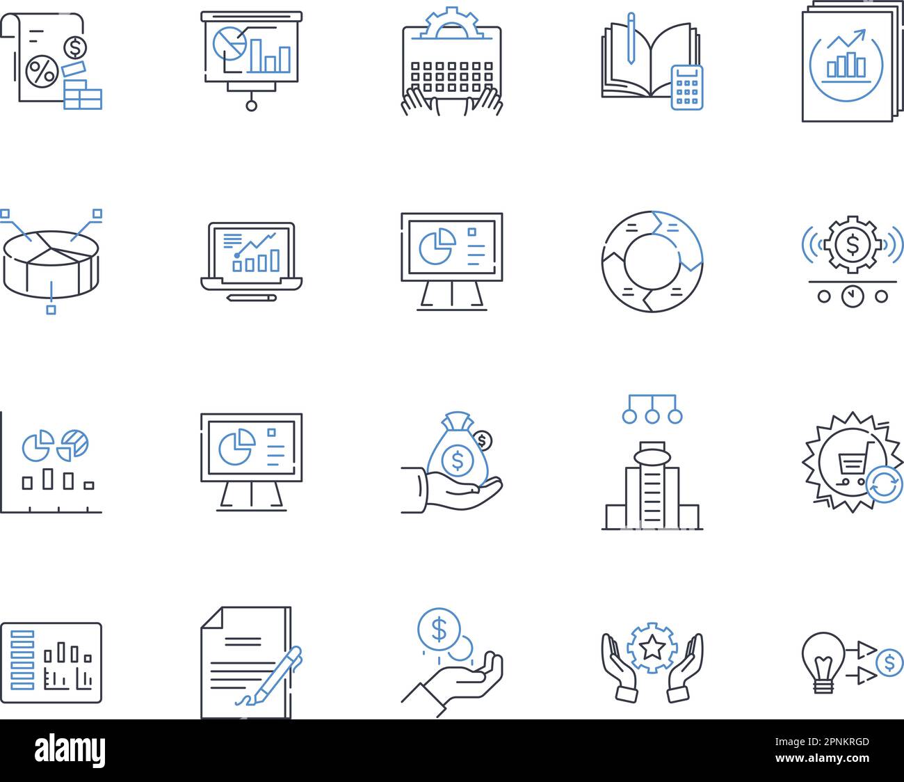 Supply management line icons collection. procurement, inventory ...