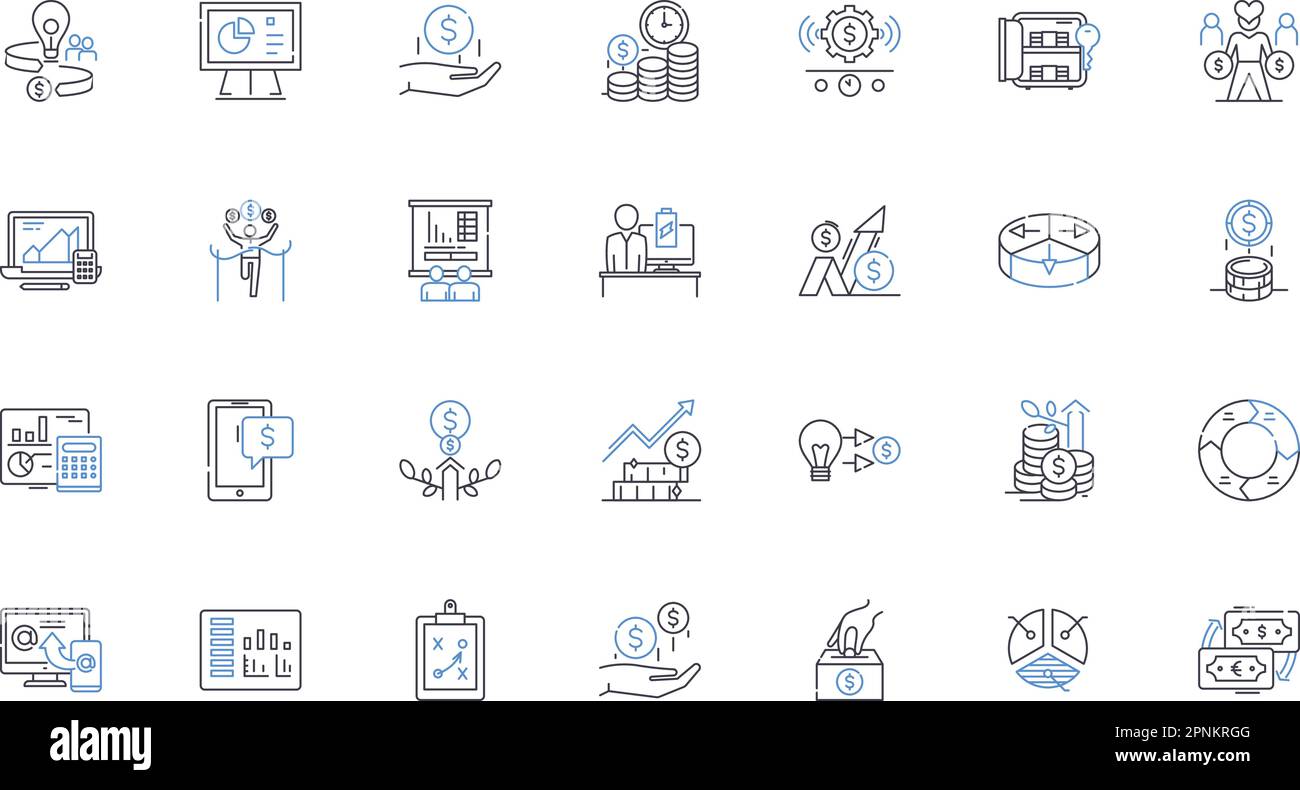 Capital business line icons collection. Investment, Financing, Growth ...