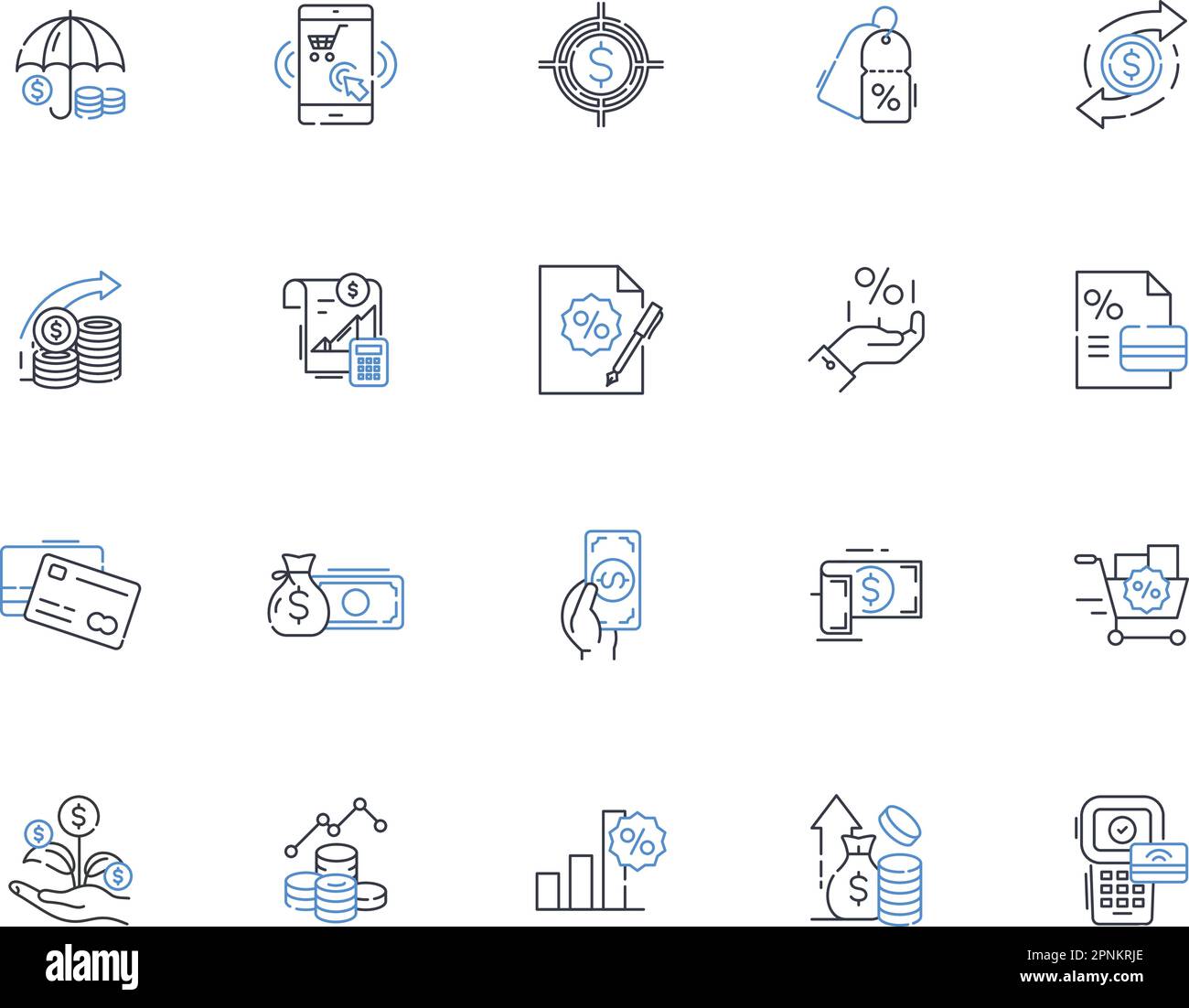 Sales agents line icons collection. Persuasion, Negotiation ...
