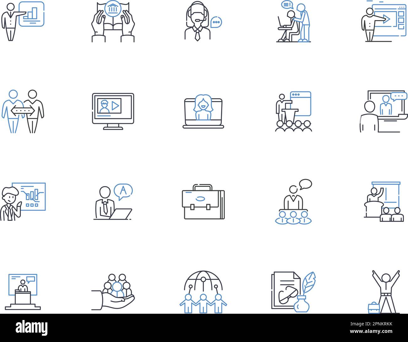 Informing Line Icons Collection News Bulletin Communication Update