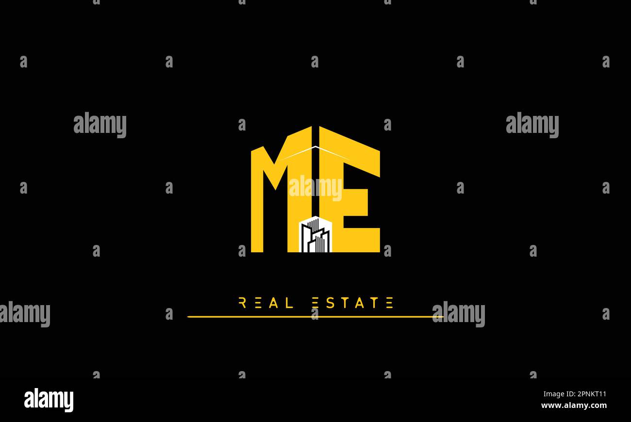 Real Estate letters Modern Creative logo ME , EM Stock Vector Image ...