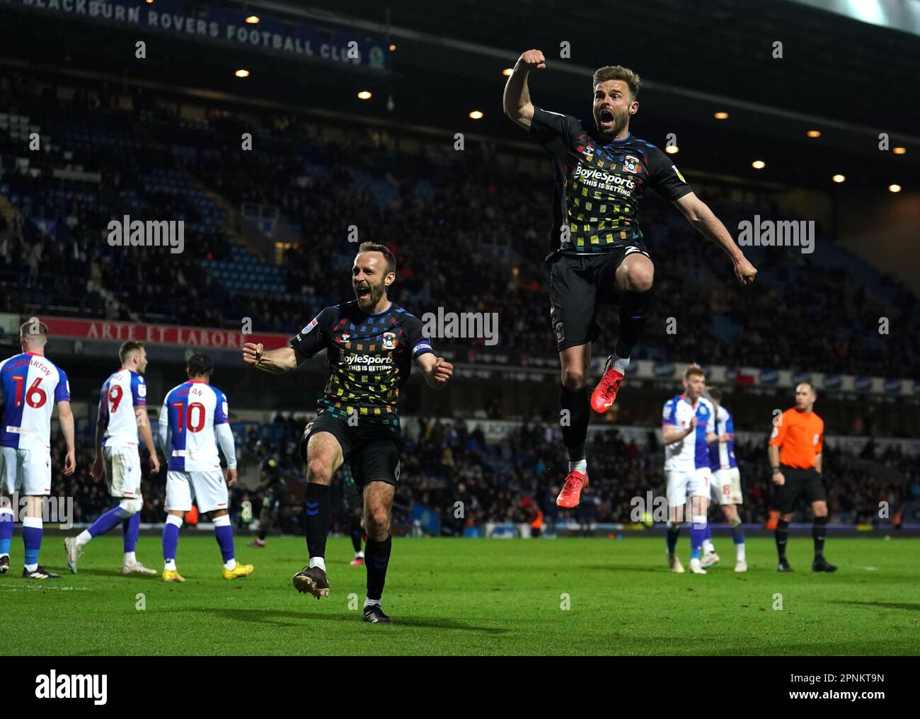 Coventry City's Liam Kelly and Matthew Godden celebrate their side's ...