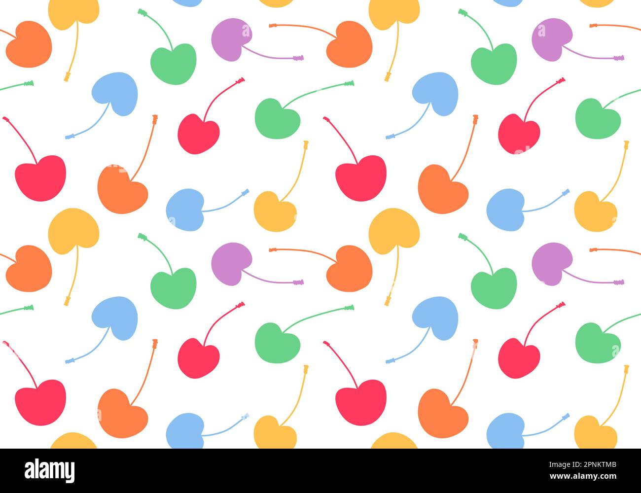 Cartoon summer fruit seamless cherry pattern for wrapping paper and ...