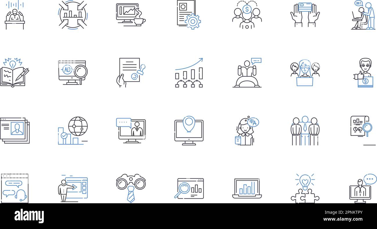 Labor and toil line icons collection. Grind, Struggle, Sweat, Effort ...