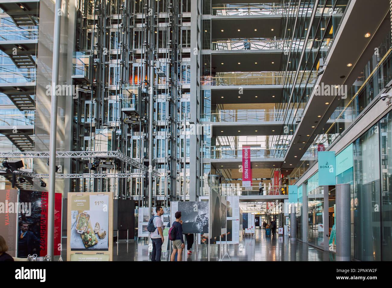 Helsinki, Finland - August 22, 2022: Sanomatalo is business office ...