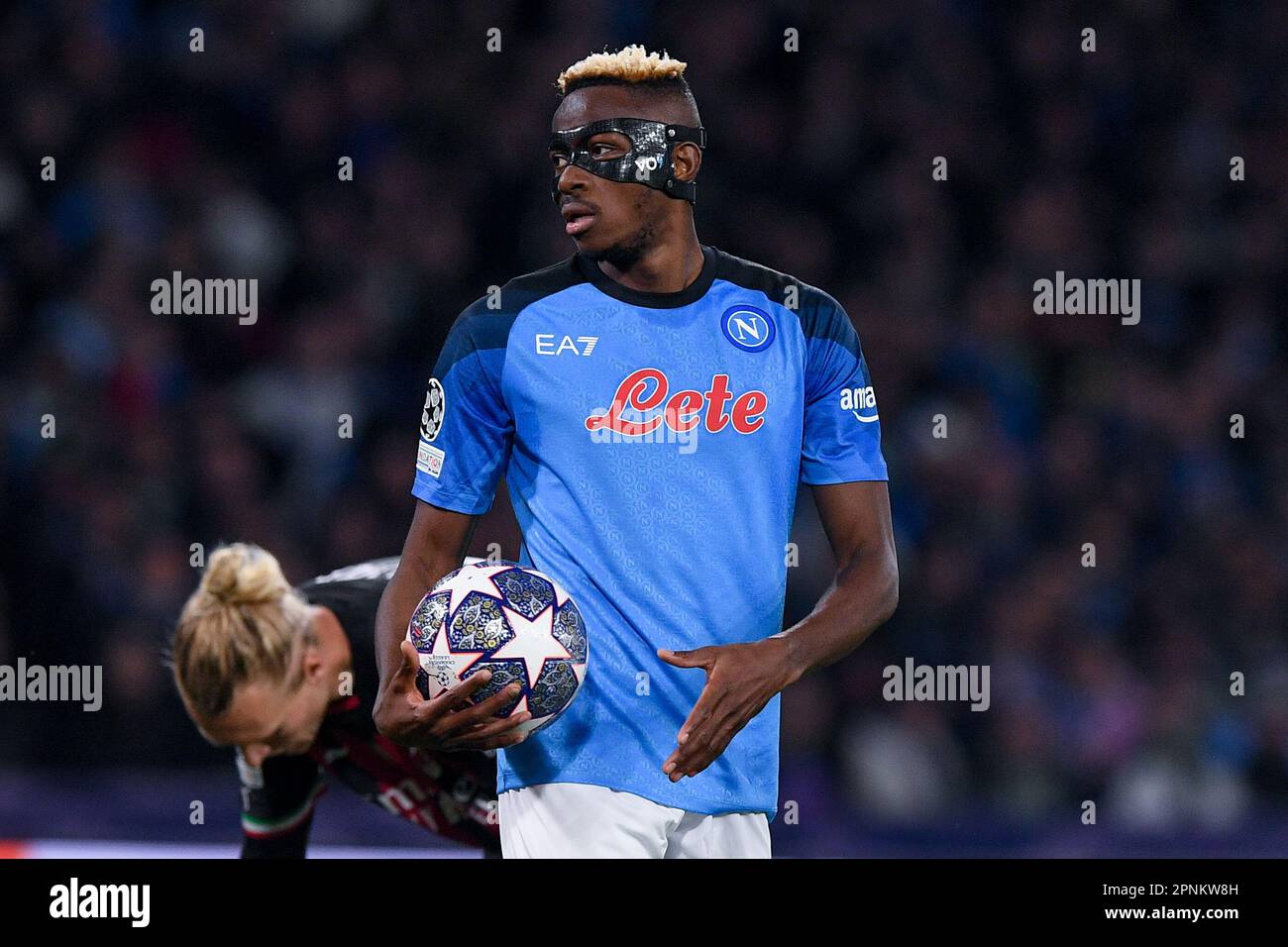 Naples, Italy. 18th Apr, 2023. Victor Osimhen of SSC Napoli looks on during the UEFA Champions ...