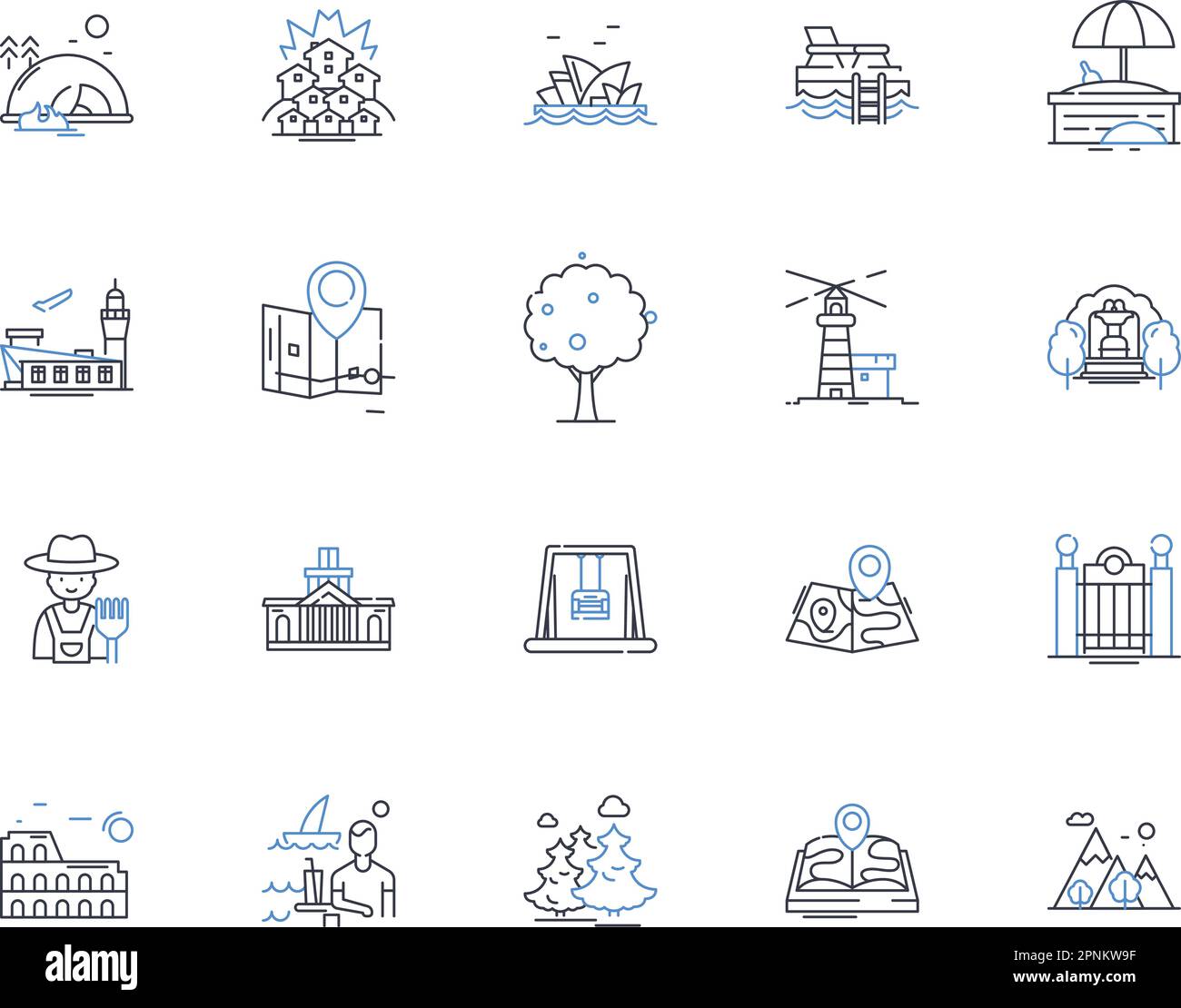 Secret garden line icons collection. Sanctuary, Paradise, Shrouded ...