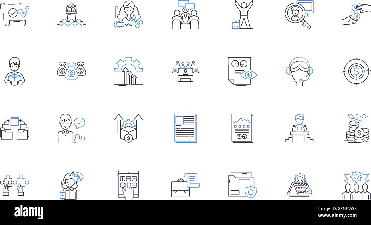 Team maturation line icons collection. Progression, Development, Growth ...