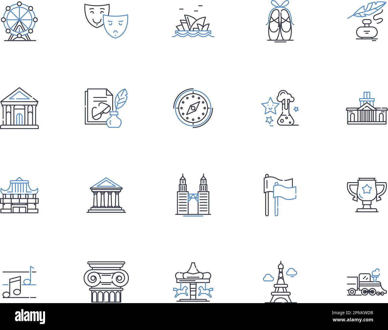 Accounts line icons collection. Ledger, Balance, Expenses, Assets ...