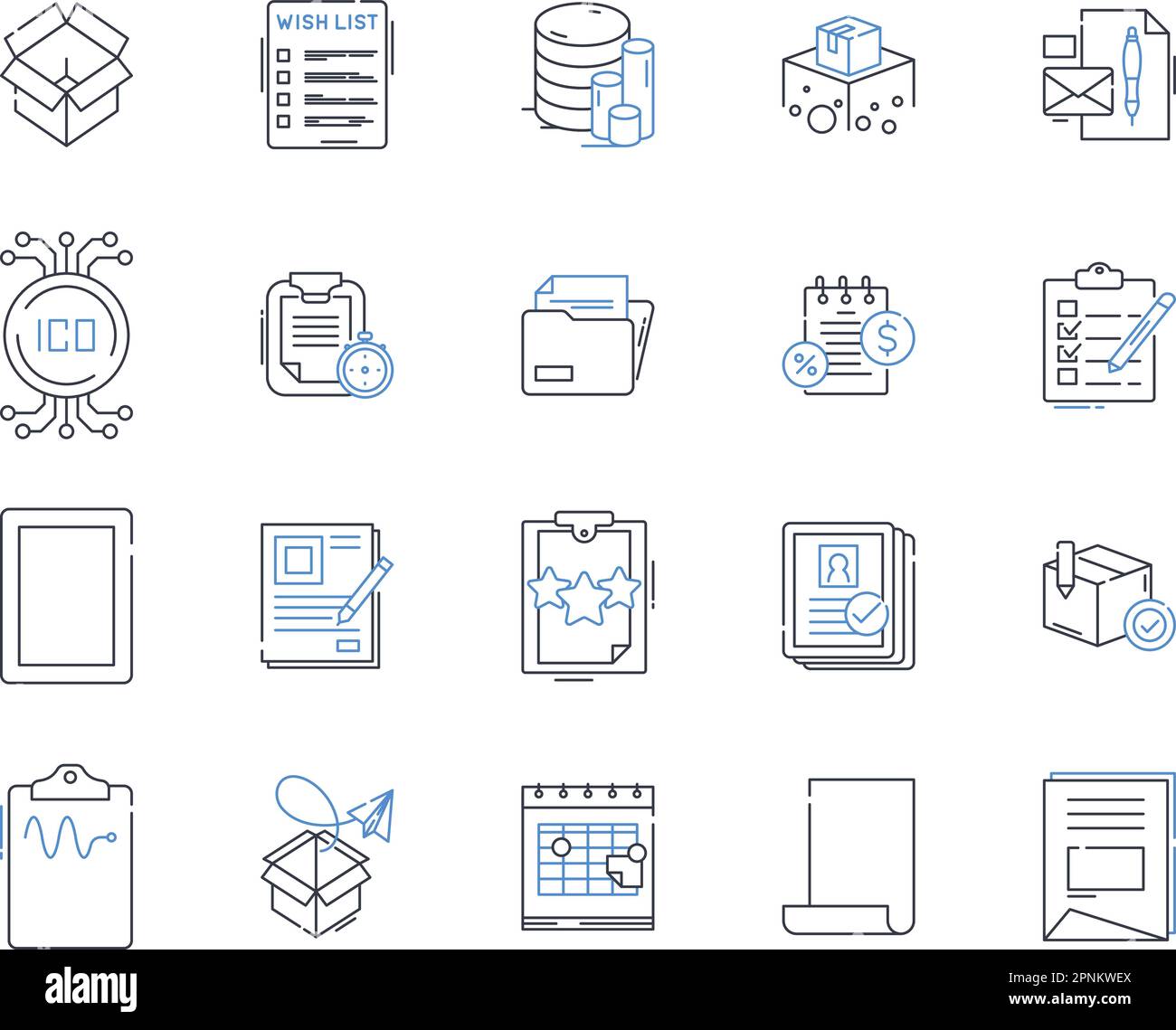 Customer Records Line Icons Collection Customers Database