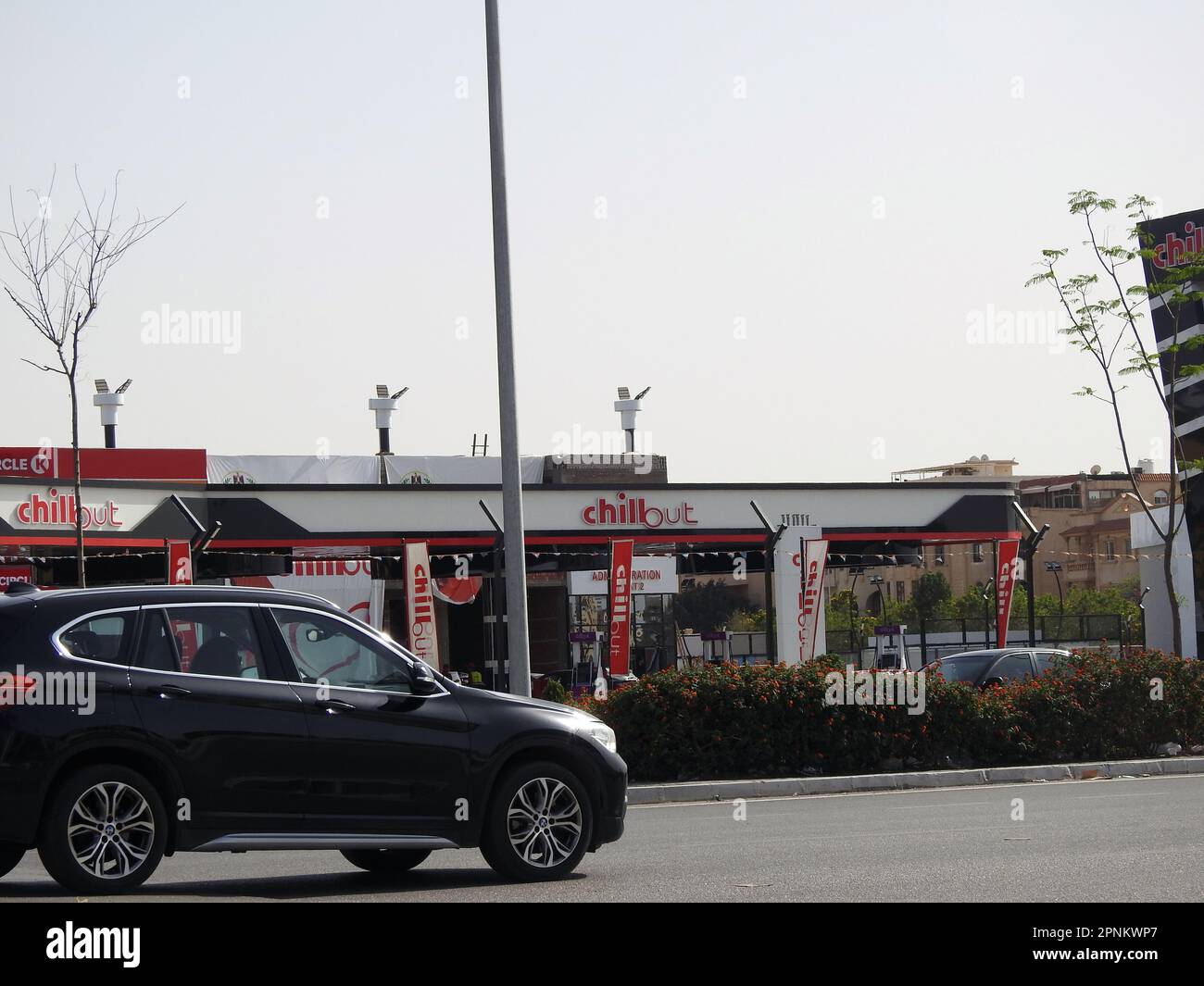 Cairo, Egypt, April 18 2023: Chillout gas and oil station, a petrol gas station in new Cairo ...