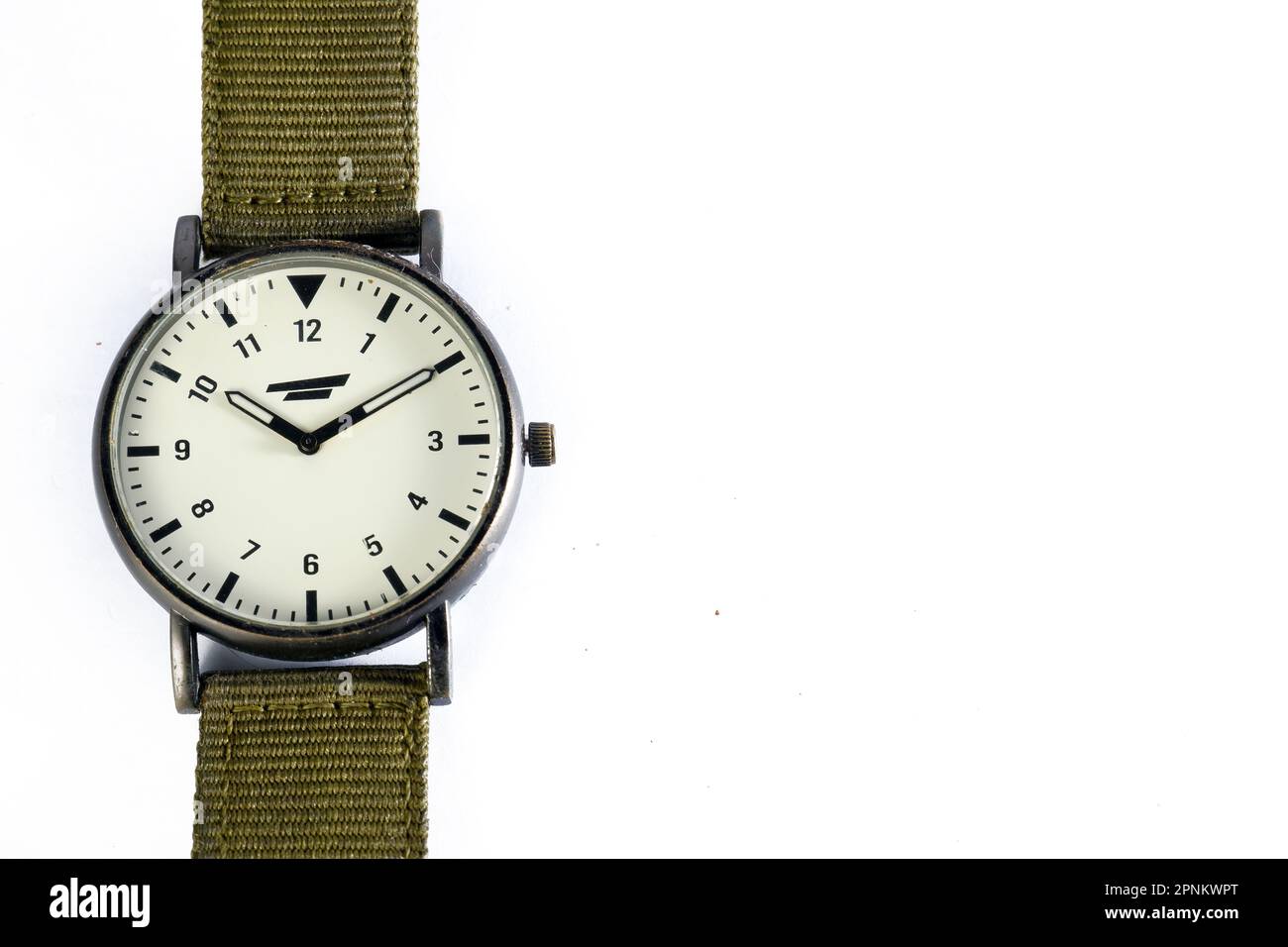 green watch on white background Stock Photo - Alamy