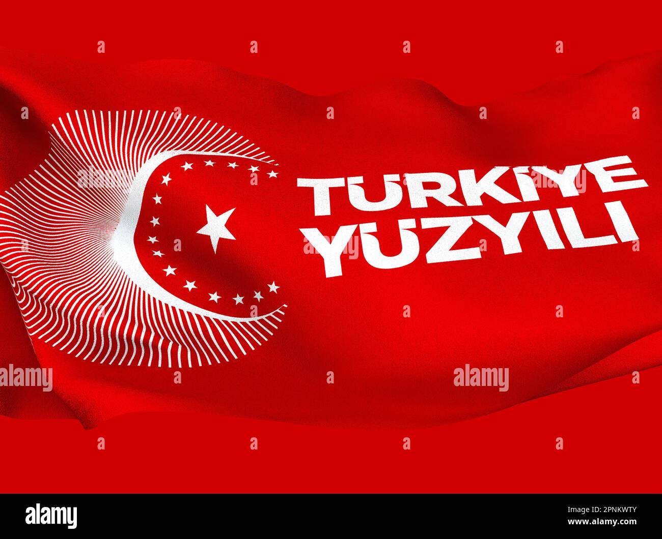 Türkiye Century, Turkish Flag and Ak Party Slogan Stock Photo - Alamy