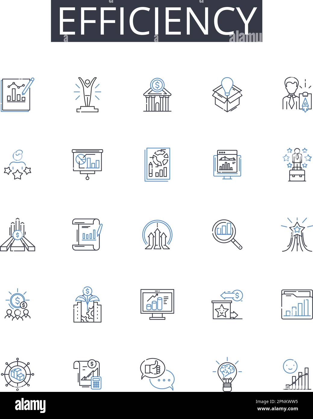 Efficiency line icons collection. Speediness, Productiveness ...
