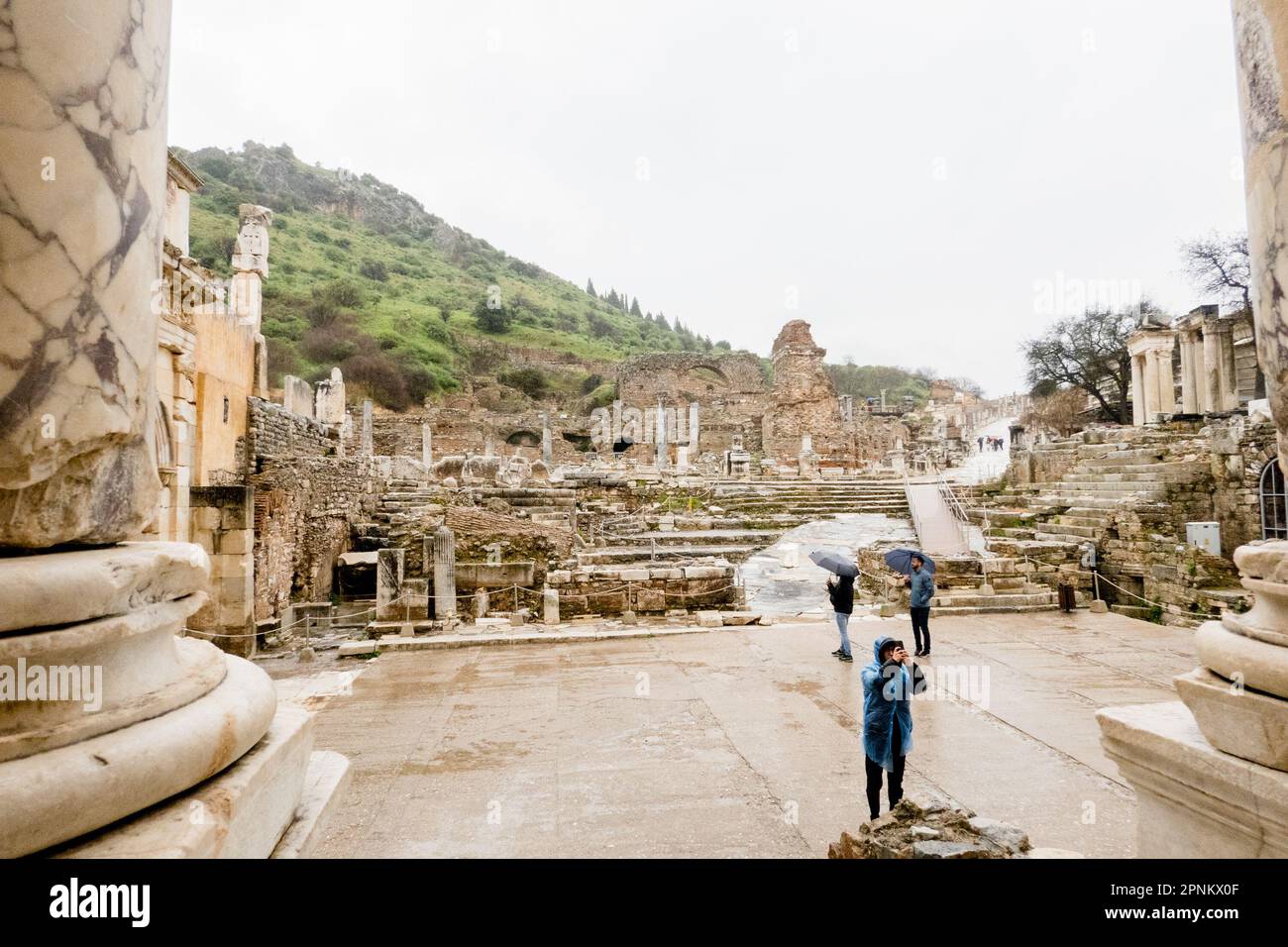 Tourists visit Ephesus, Turkey, a breathtaking archaeological site that ...