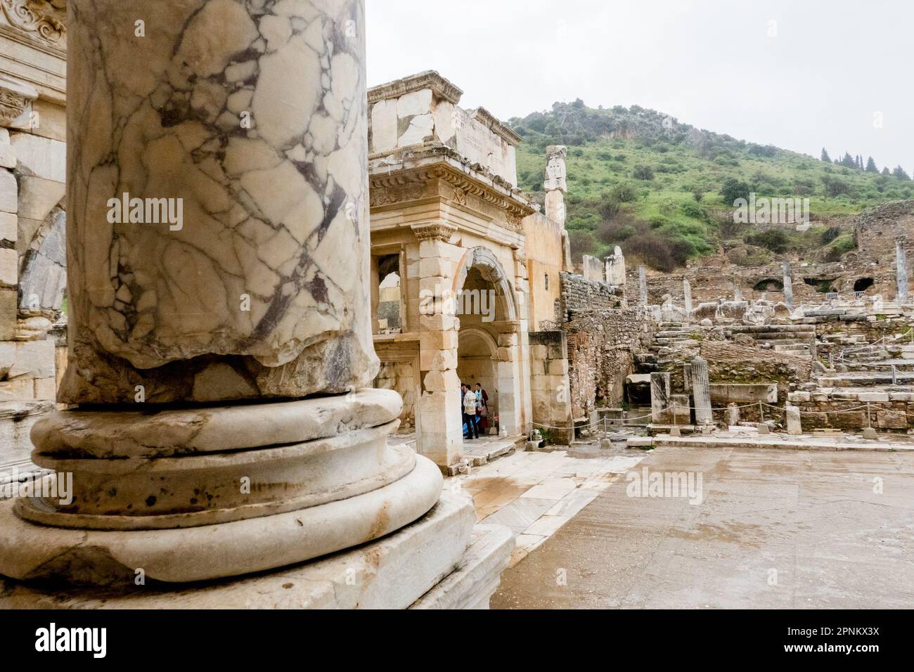 Tourists visit Ephesus, Turkey, a breathtaking archaeological site that ...