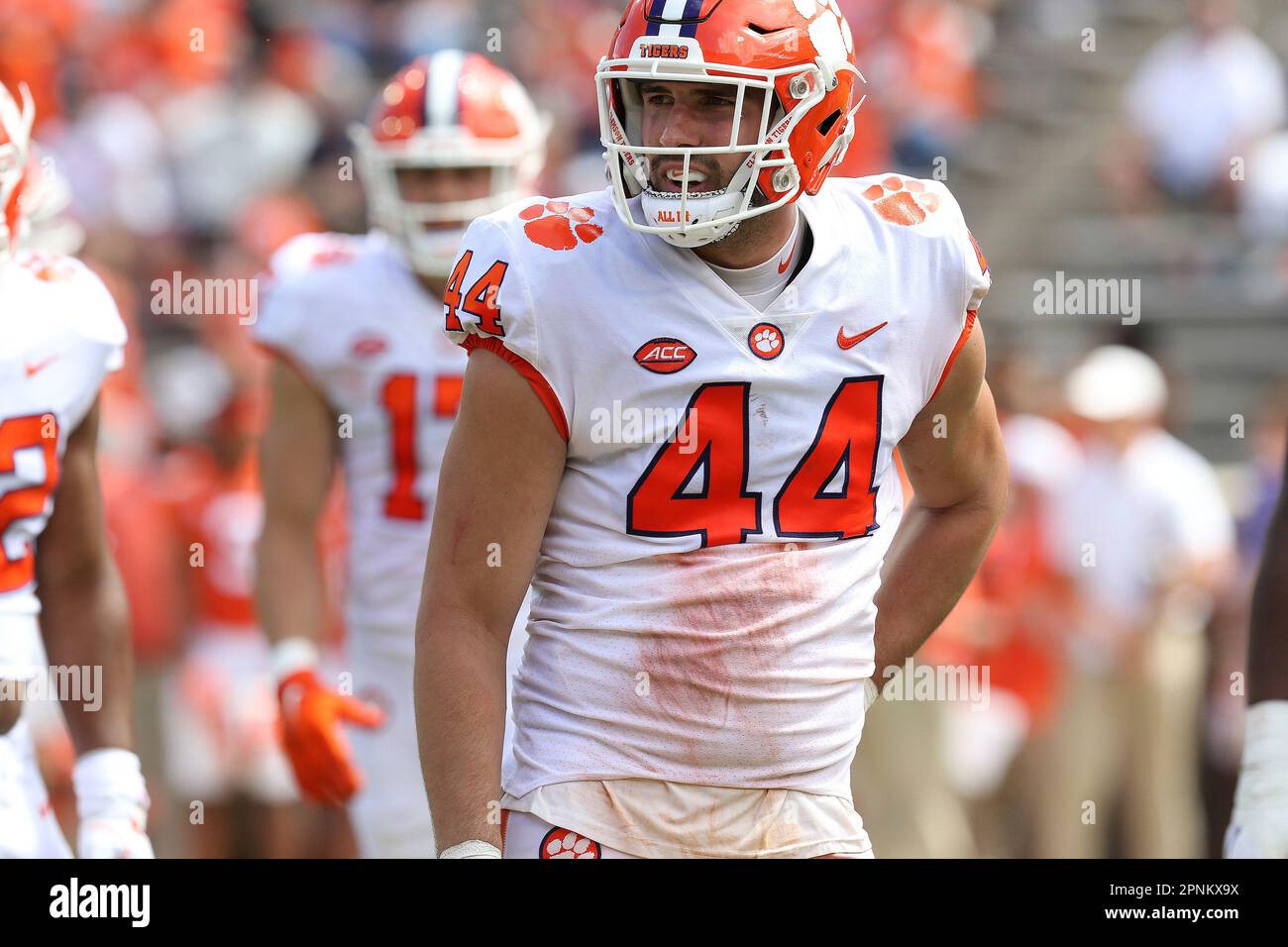 CLEMSON, SC - APRIL 15: Clemson Tigers defensive end Cade Denhoff (44 ...