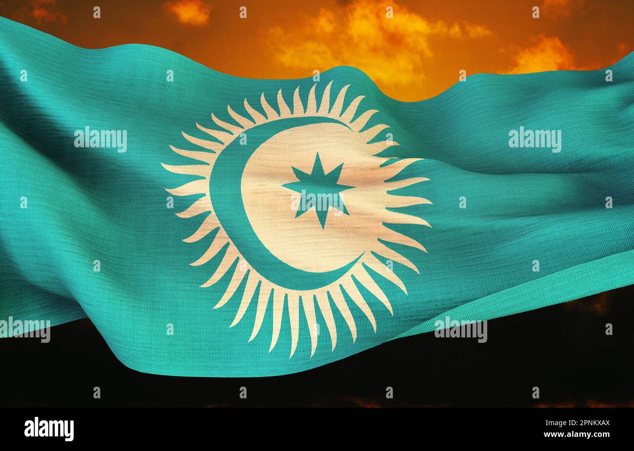 Turkish States, Flag of the Organization of Turkish States Stock Photo ...