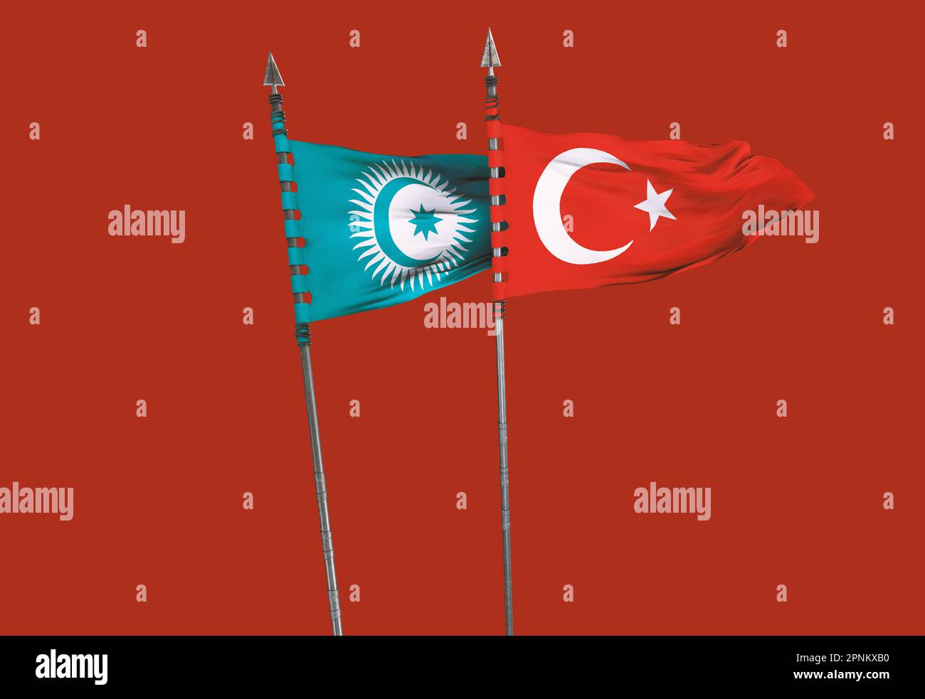 Turkish States, Flag of the Organization of Turkish States Stock Photo ...
