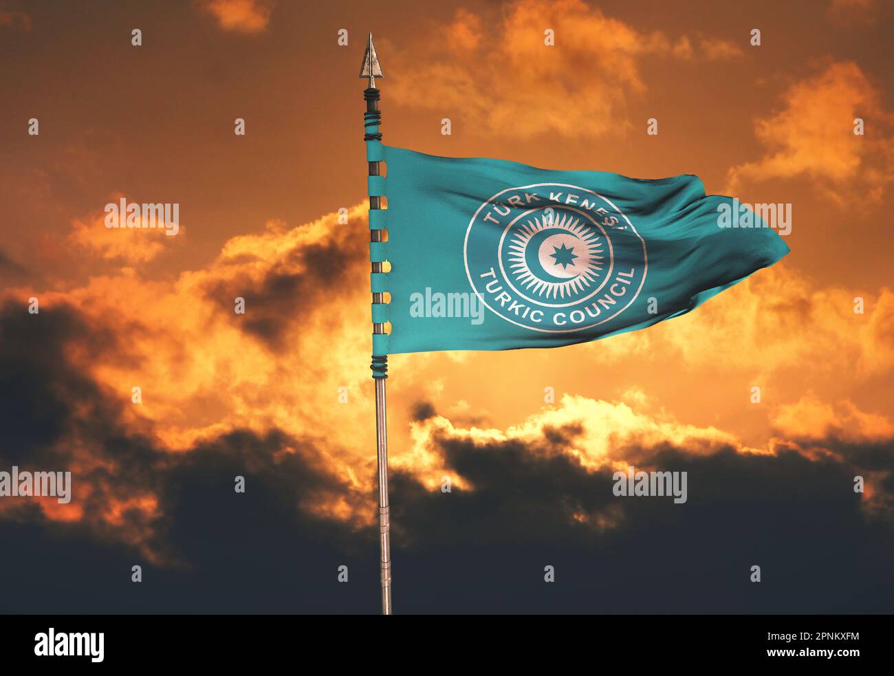 Turkish States, Flag of the Organization of Turkish States Stock Photo ...