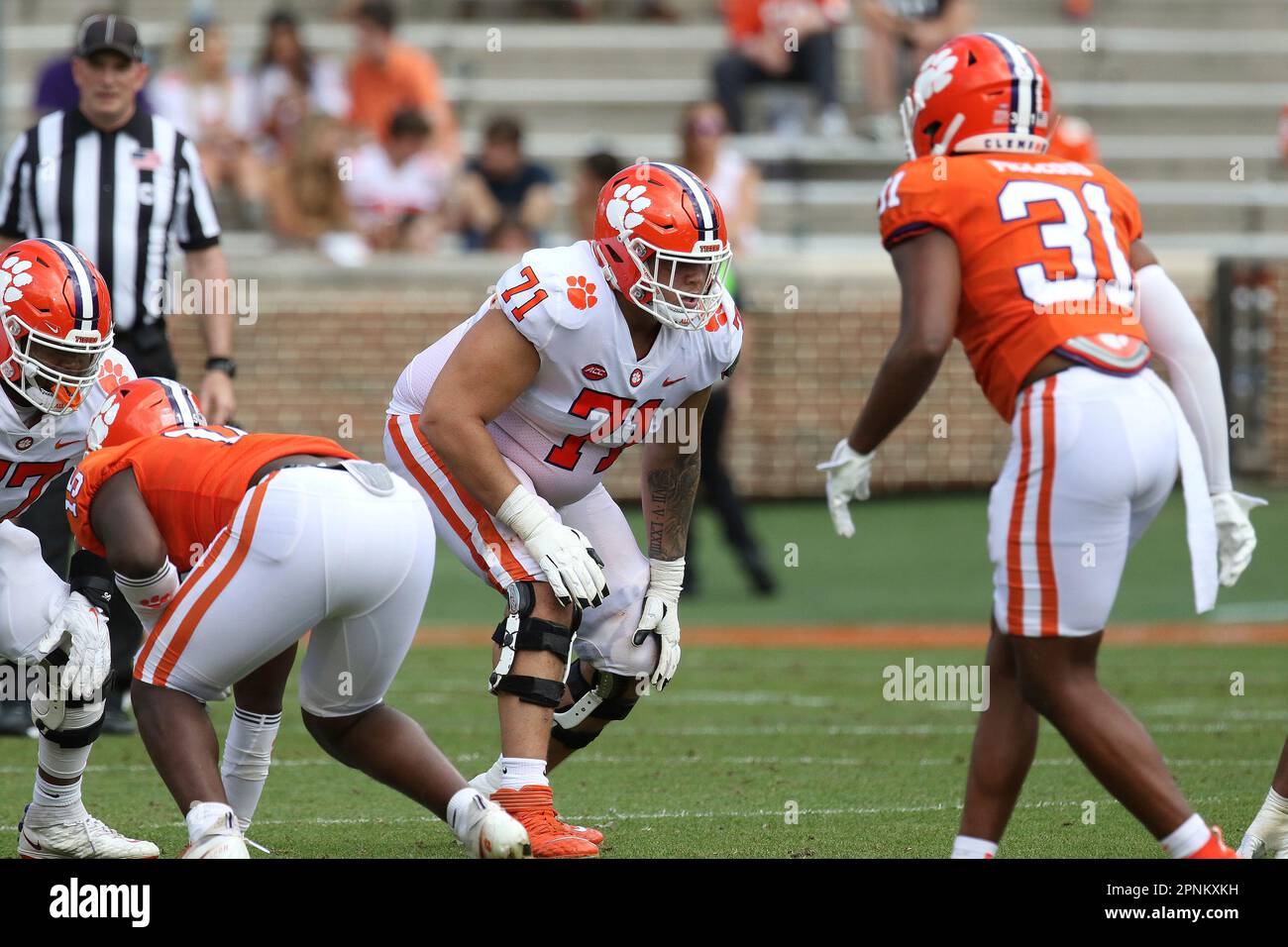CLEMSON, SC - APRIL 15: Clemson Tigers offensive lineman Tristan Leigh ...