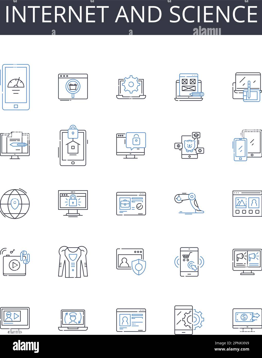 Internet and science line icons collection. nternet, Web, Net ...