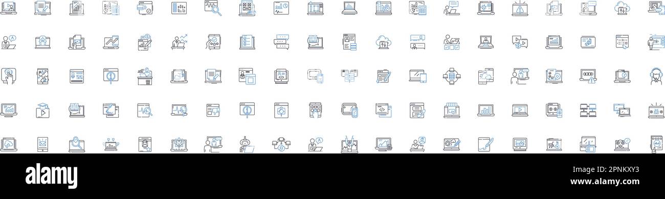 Portable computer line icons collection. Laptop, Notebook, Ultrabook ...
