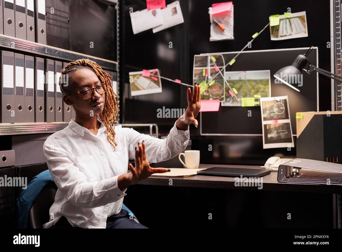 Private detective visualize crime case information in augmented reality ...