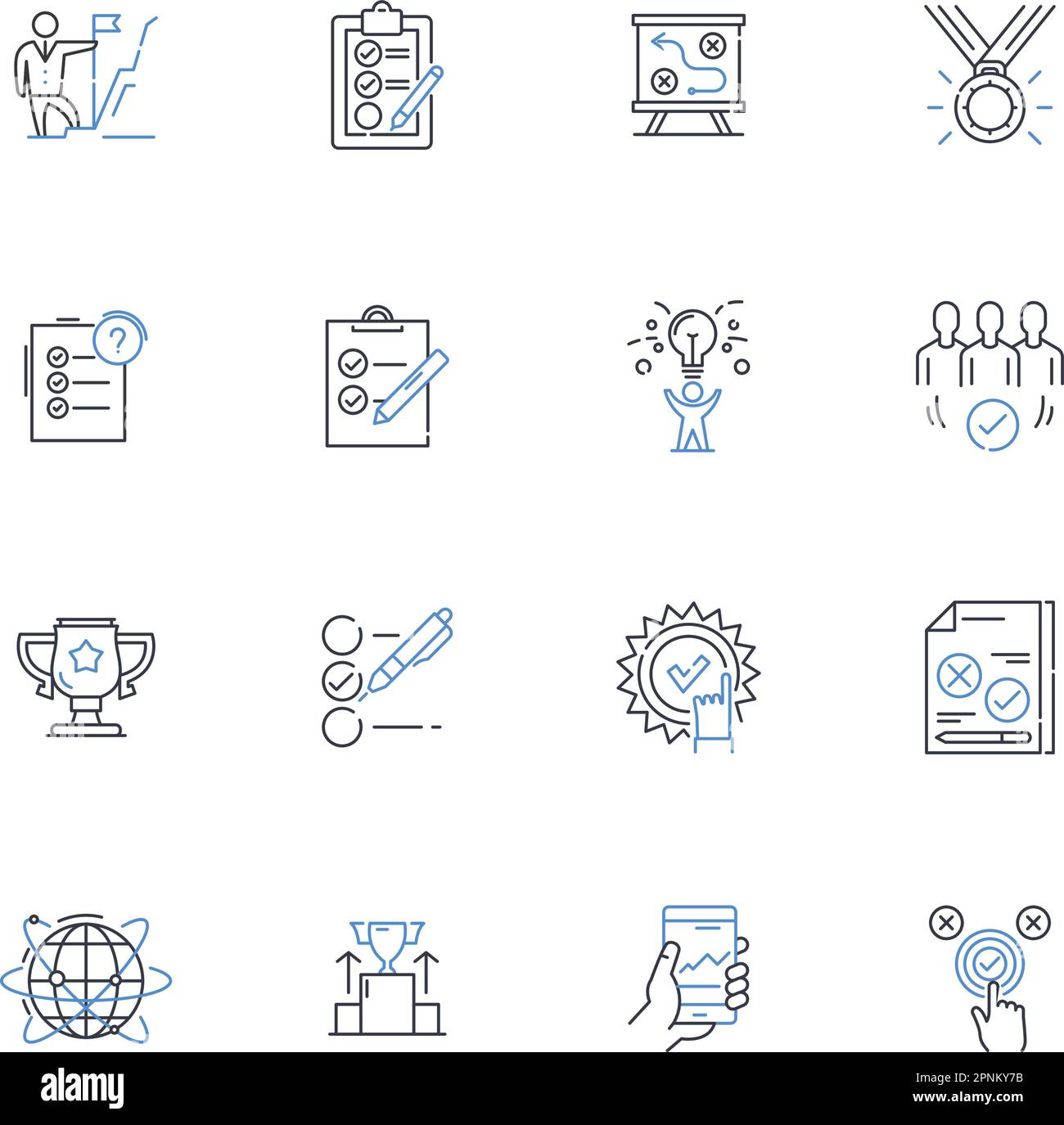 Plans line icons collection. Blueprint, Schedule, Strategy, Proposal ...