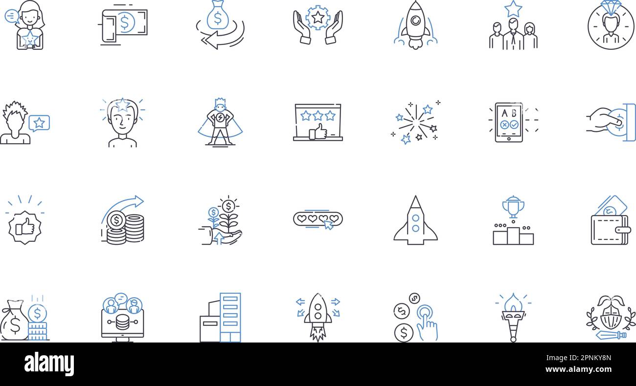 Victory line icons collection. Triumph, Success, Win, Achievement ...